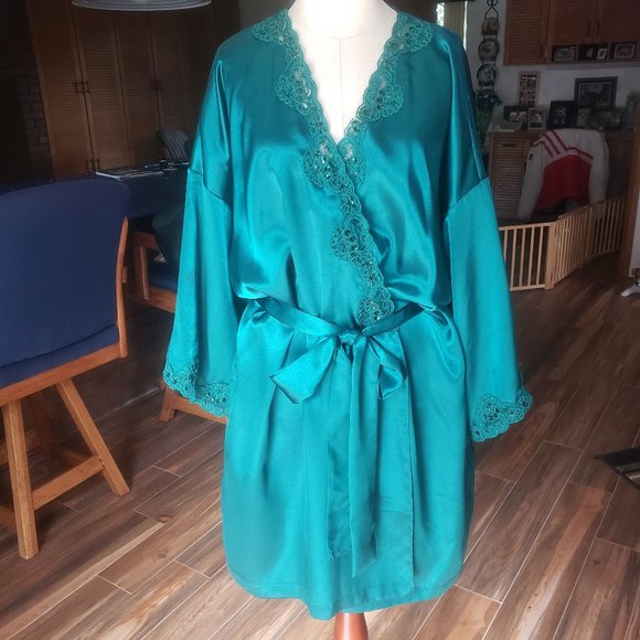 Victoria's Secret | Intimates & Sleepwear | Beaded Green Satin Victoria ...
